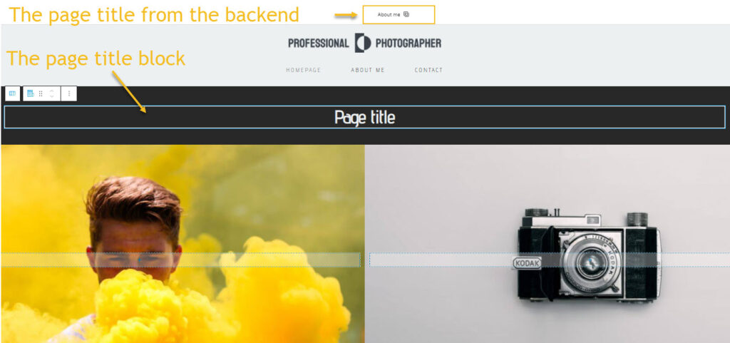 Page title block | KubioBuilder