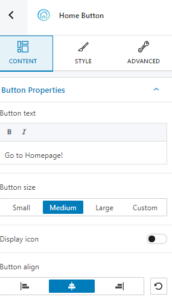 Home button block | KubioBuilder