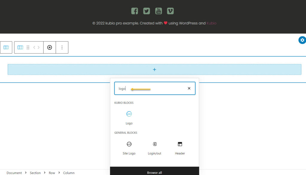How to create and customize footers in Kubio | KubioBuilder