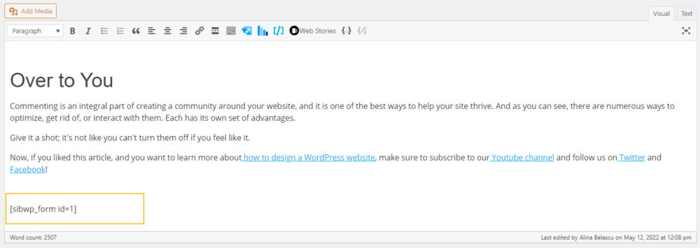 How To Use Wordpress Shortcodes In The Classic And Default Editors