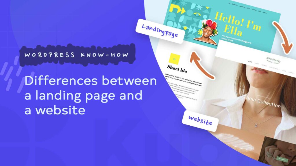 Differences between a landing page and a website | KubioBuilder