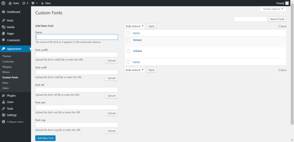 How to add custom fonts to WordPress | KubioBuilder