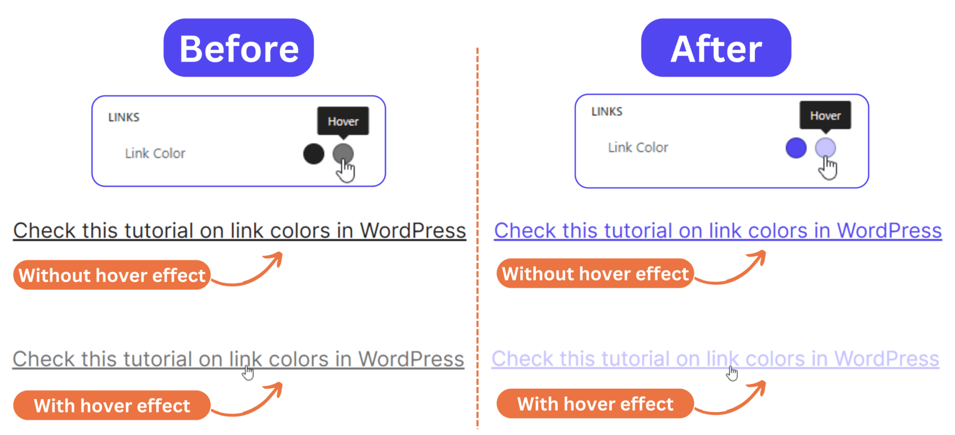 3 Easy Ways to Modify Link Color in WordPress | KubioBuilder