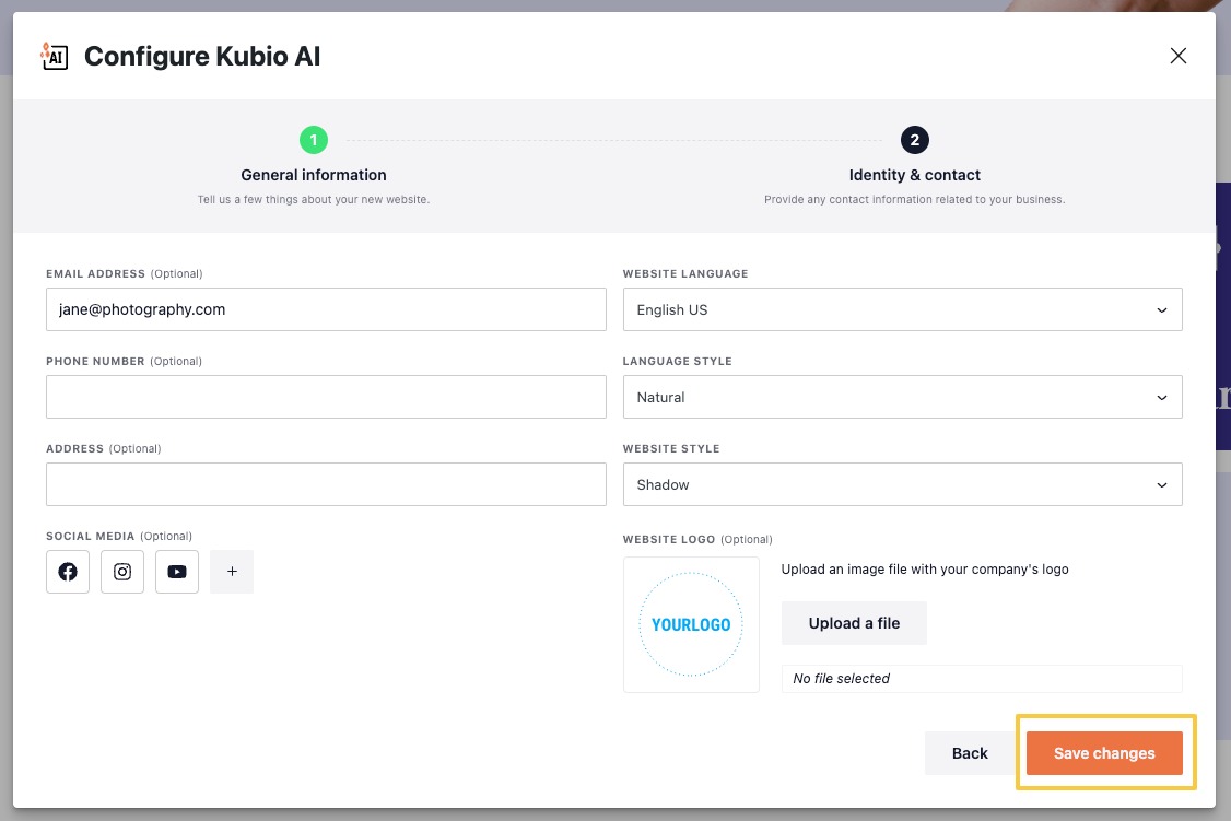 AI Settings | KubioBuilder