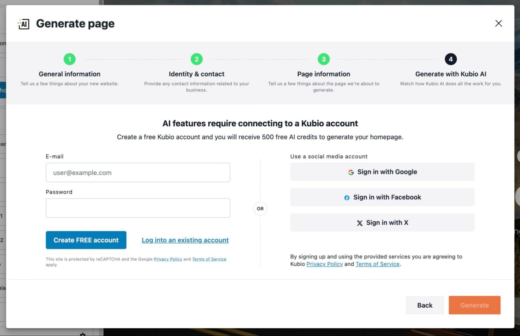 AI Page Generation | KubioBuilder